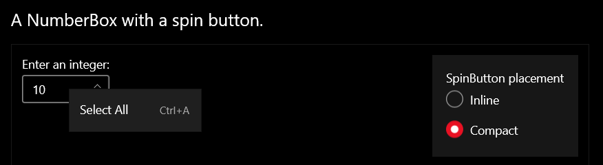 [NumberBox] Right-click menu appears when tapping on the spinner using ...