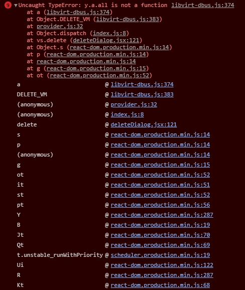 Js Error When Trying To Delete Vm In Web Ui · Issue 178 · Cockpit Projectcockpit Machines · Github