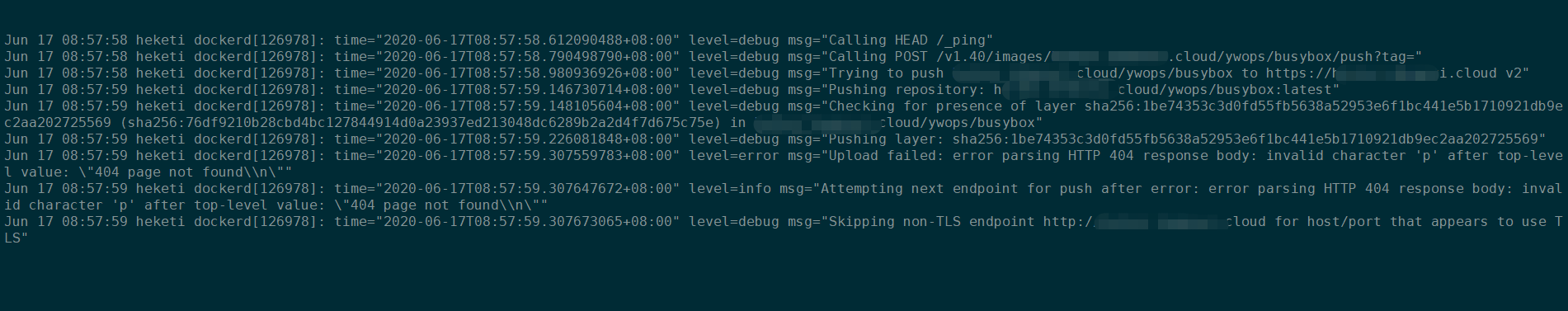 docker pull push invalid character 'p' after top-level value: "404 page not found\n" · Issue ...