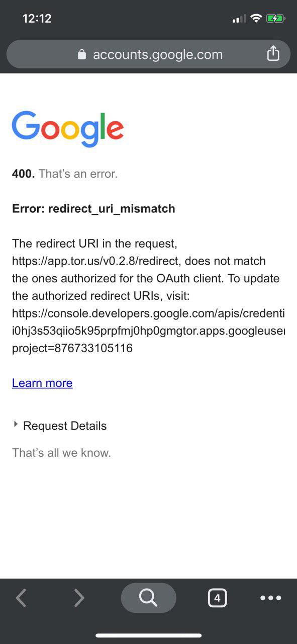 Unable to log into Torus on iOS · Issue #621 · torusresearch/torus-website · GitHub