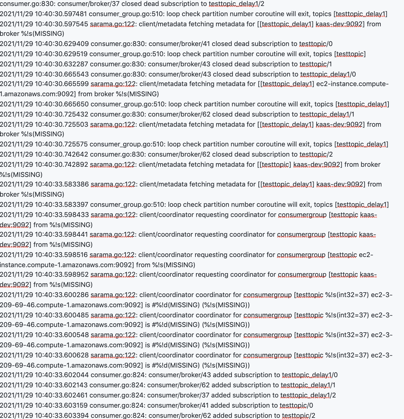 rebalancing issue - consumer/broker/xx closed dead subscription to topic · Issue #2073 · IBM ...