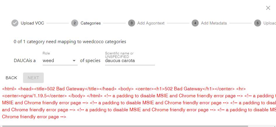 502 Bad Gateway error on VOC upload · Issue #557 · Weed-AI/Weed-AI · GitHub