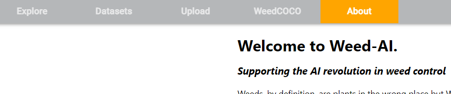 annotate tab doesn't appear on 'About' page · Issue #699 · Weed-AI/Weed-AI · GitHub