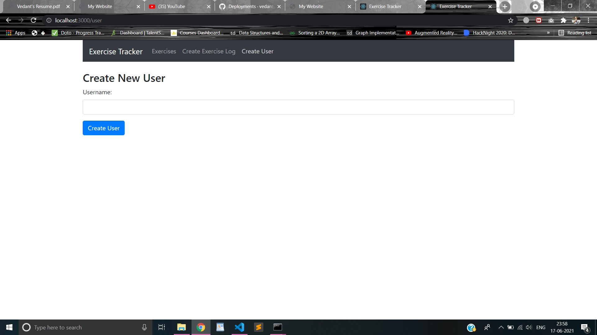 GitHub - vedanttttt/MERN-Exercise_Tracker