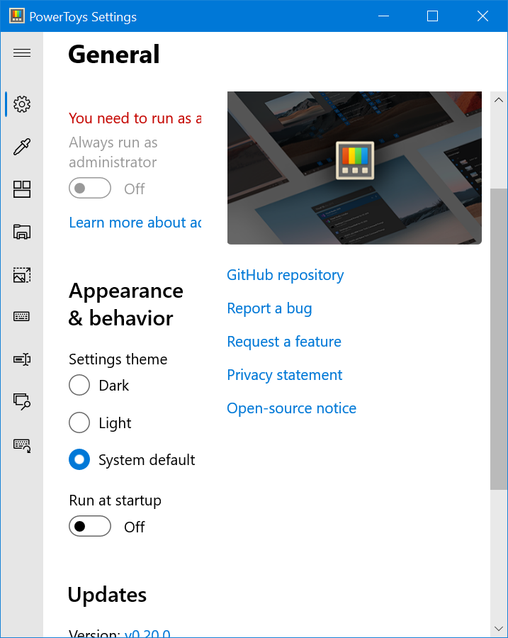 [Settings] When you make the window narrow, the sidebar appears again ...