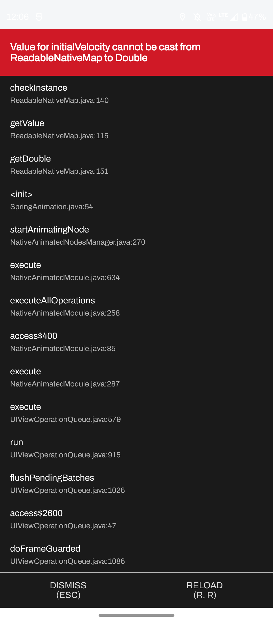 [android] Value For Initialvelocity Cannot Be Cast From Readablenativemap To Double · Issue 216