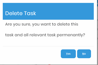 Delete Task confirmation message box - font size and display can be corrected. Applicable for ...