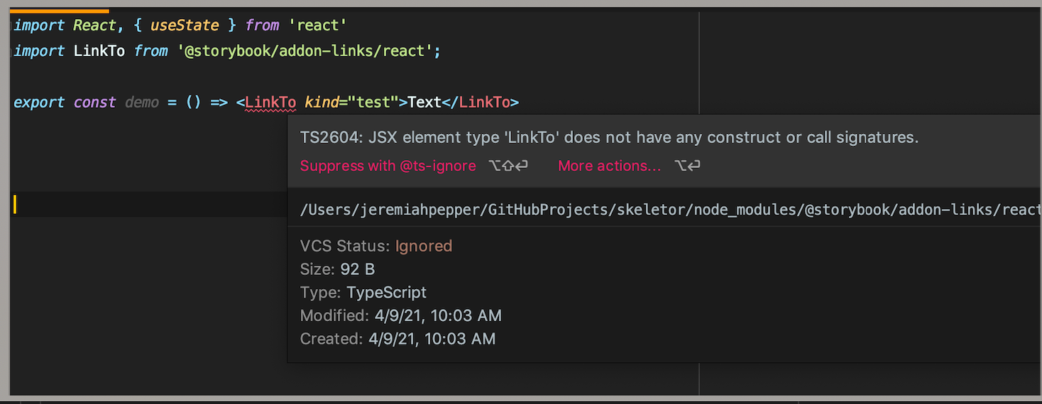 6.2.5 addon-link - LinkTo - New TypeScript Errors · Issue #14539 · storybookjs/storybook · GitHub