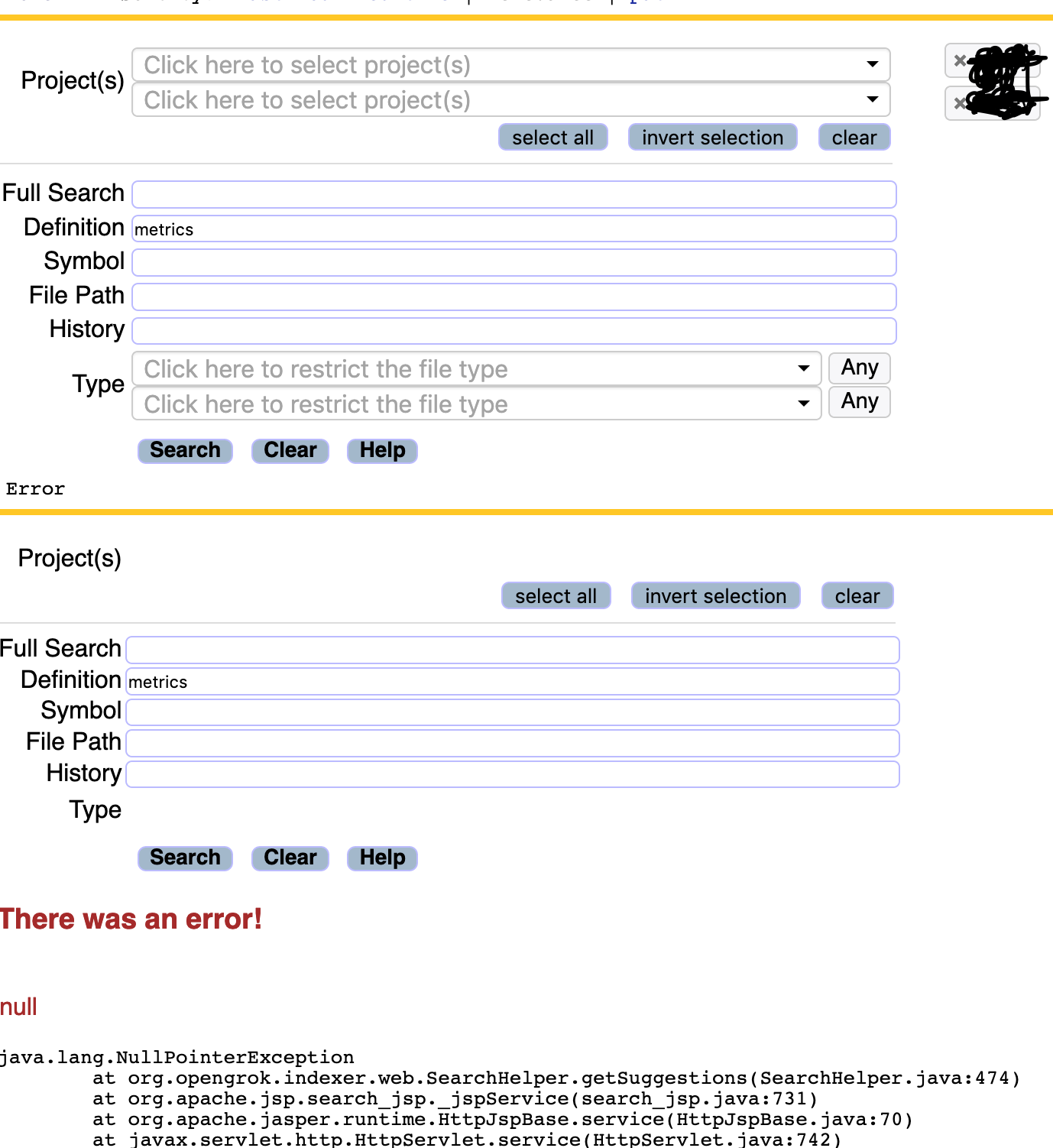 Searching Non Existent Definition Leads To Error · Issue 2793 · Oracle Opengrok · Github