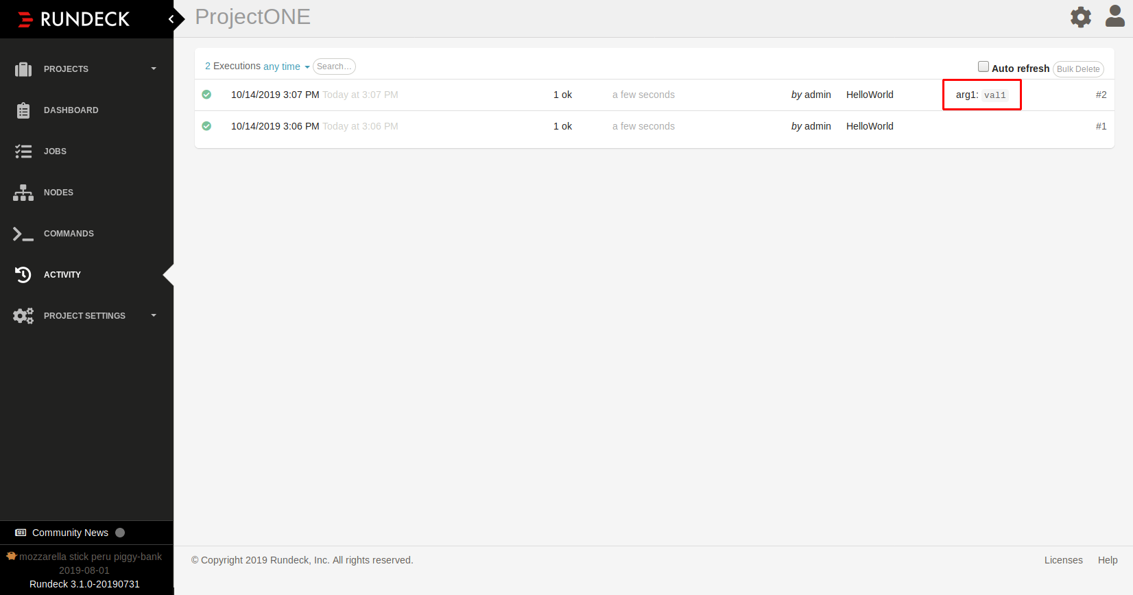 "Run this job again with the same options" does not run the job again ...