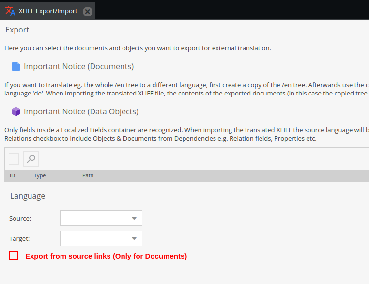 [XLIFF] Export - Consider source translation links for exporting documents · Issue #16188 ...