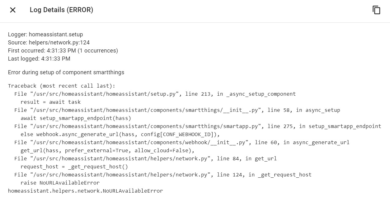 Version 2021.3 smartthings integration breaks · Issue #47449 · home-assistant/core · GitHub