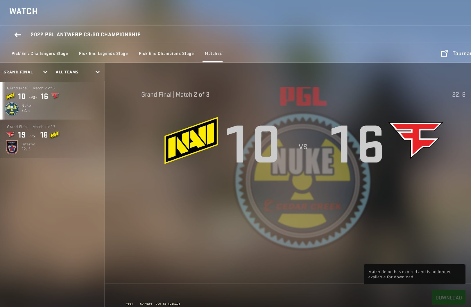 [PGL 2022 Antwerp Major] Can't Download Any of the Demos · Issue #3055 · ValveSoftware/csgo-osx ...