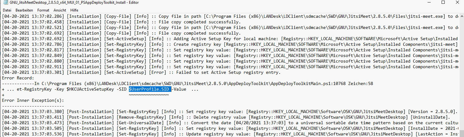 Set-ActiveSetup NOT Working with Logged In User · Issue #644 · PSAppDeployToolkit ...