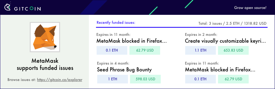 redesign embeddable widget for github reops · Issue #594 · gitcoinco/web · GitHub