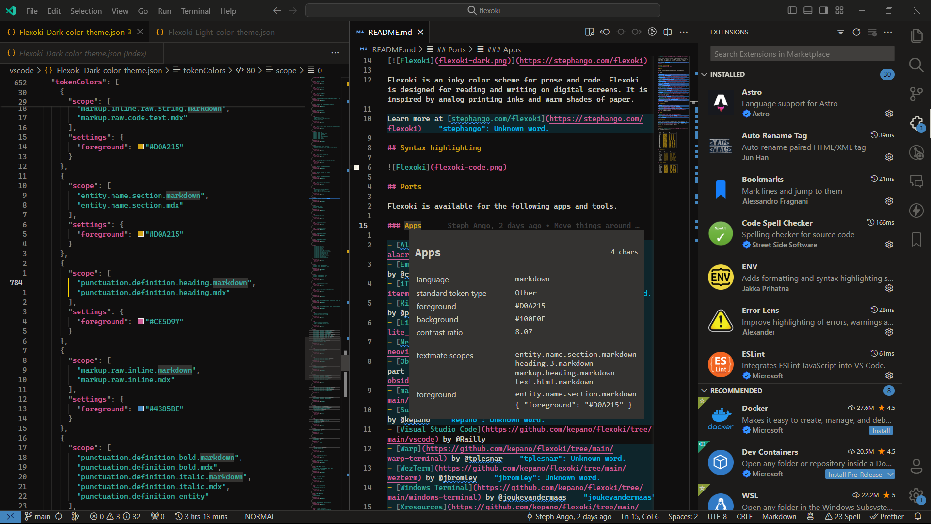 markdown.heading missing in VS Code theme · Issue #36 · kepano/flexoki · GitHub