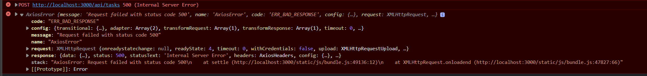 Unable to POST data to backend · Issue #4 · suyogrepale/task4_task_tracker · GitHub