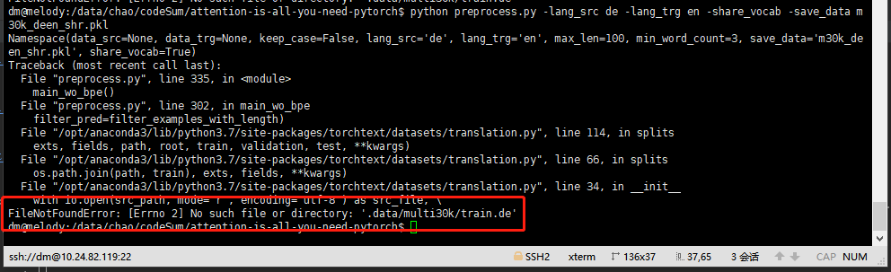 Preprocess error · Issue #139 · jadore801120/attention-is-all-you-need-pytorch · GitHub