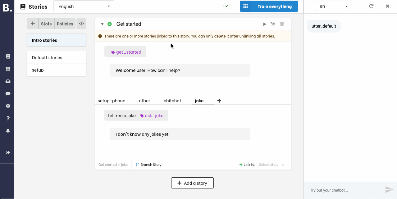 debug info on chat · Issue #497 · botfront/botfront · GitHub