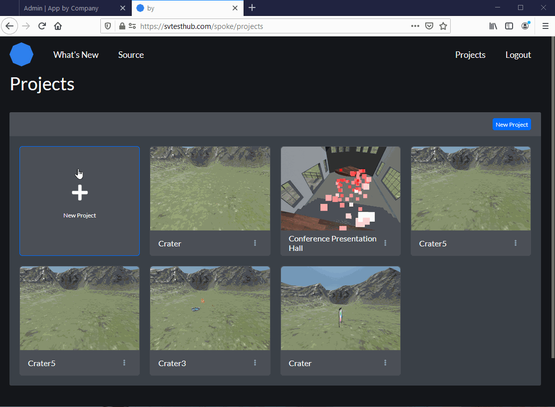 Featured scenes do not appear on the “New Project” page · Issue #1082 · Hubs-Foundation/Spoke ...