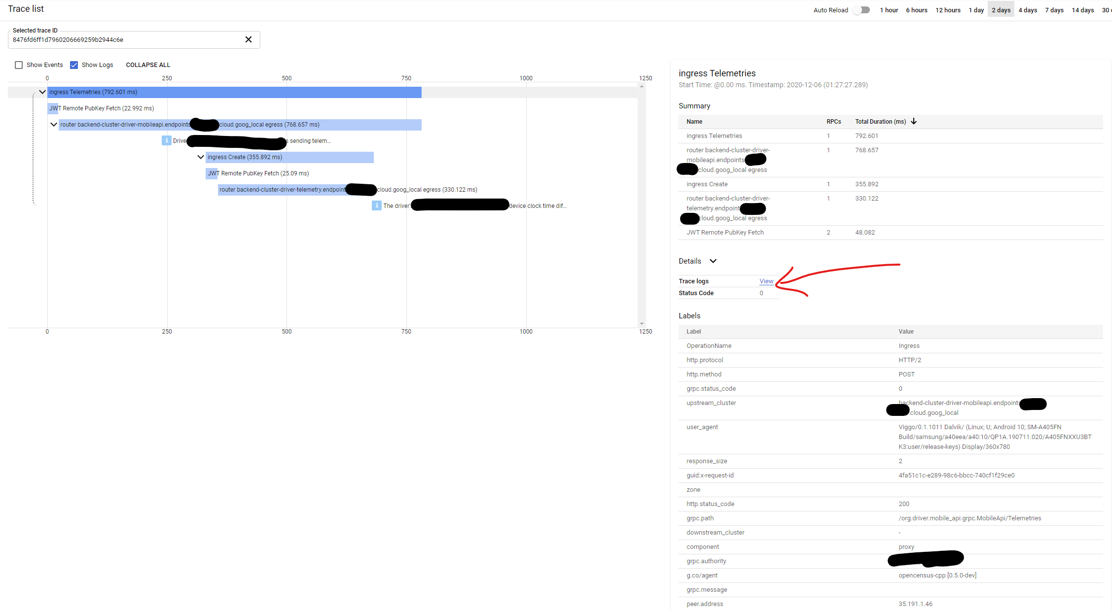 Trace not added to a log entry · Issue #431 · GoogleCloudPlatform/esp-v2 · GitHub