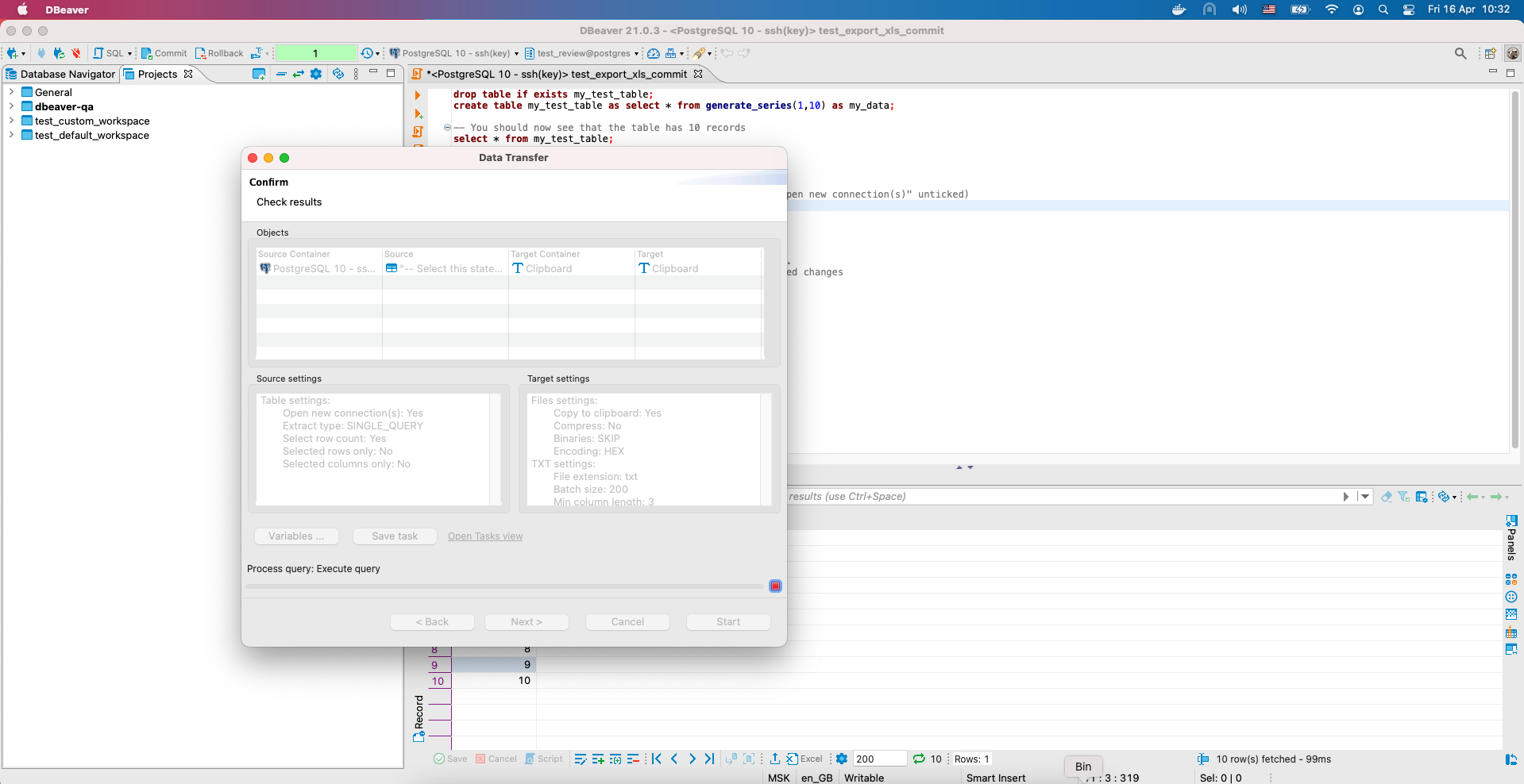 Export from ResultSet doesn't work for uncommitted delete with returning clause · Issue #12111 ...
