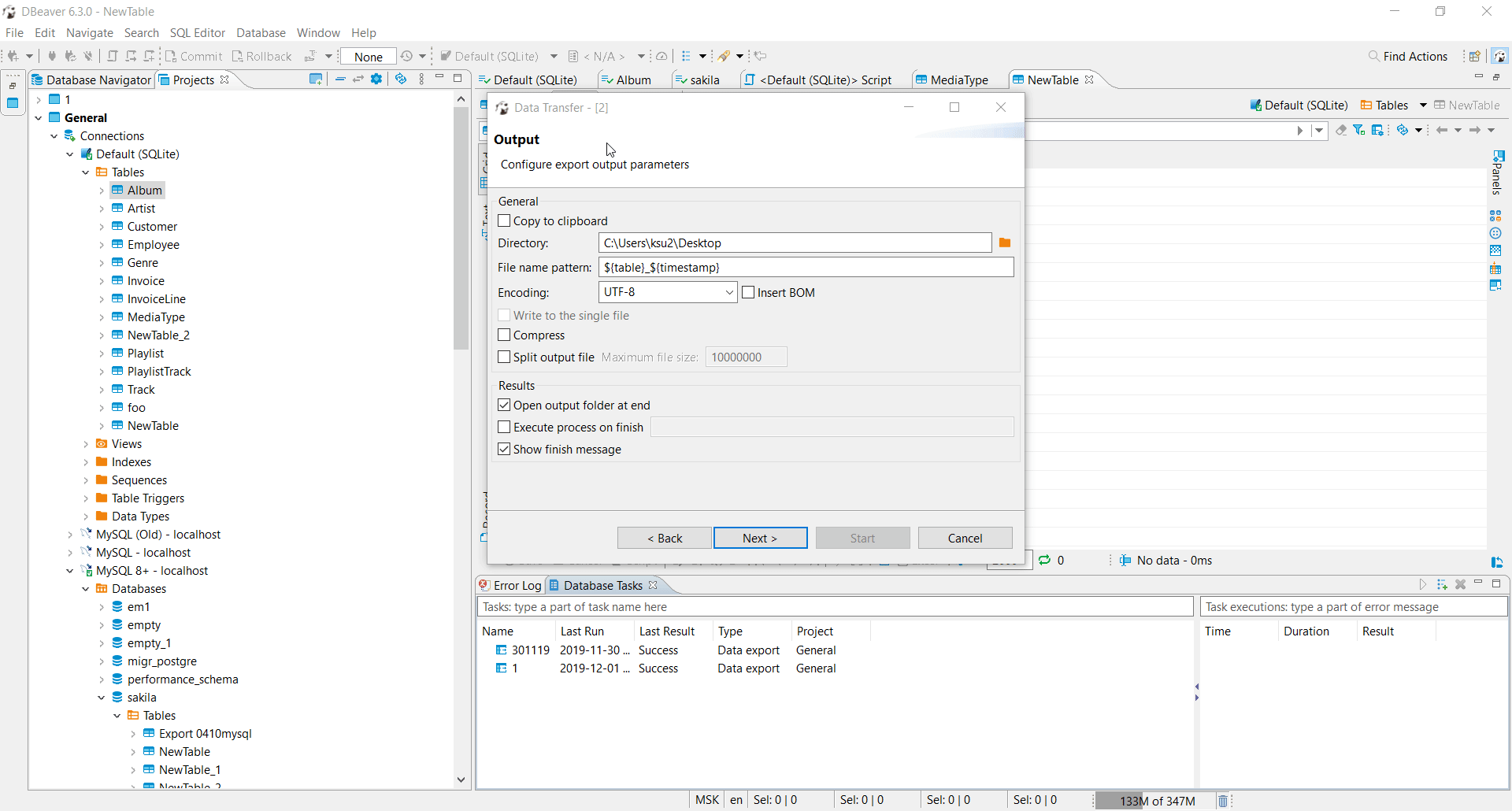 Database Task Panel Custom Directory Cannot Be Saved Issue 7324 Dbeaver dbeaver GitHub