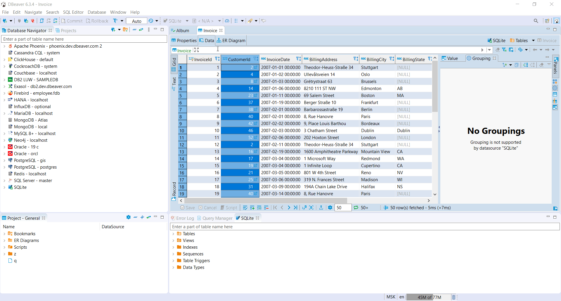 Grouping panel closes DBeaver if hold Ctrl and drag and drop a column ...