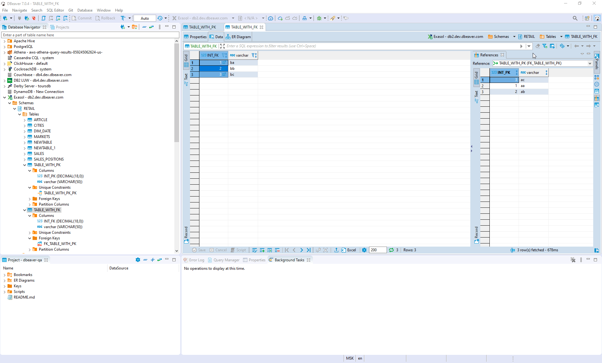 [Exasol] Ingoing reference is not displayed in table ERD and Reference ...
