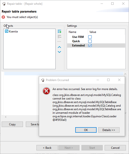 A whole schema can be selected in MySQL tool task and the task fails ...