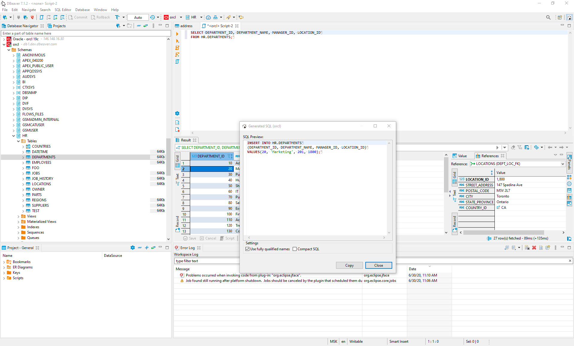 Cant see/access the insert script · Issue #9094 · dbeaver/dbeaver · GitHub