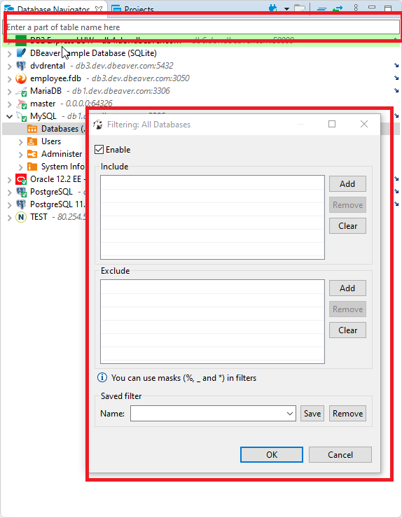 No Sub Nodes Displayed How To Filter Databases Now · Issue 9562 · Dbeaverdbeaver · Github