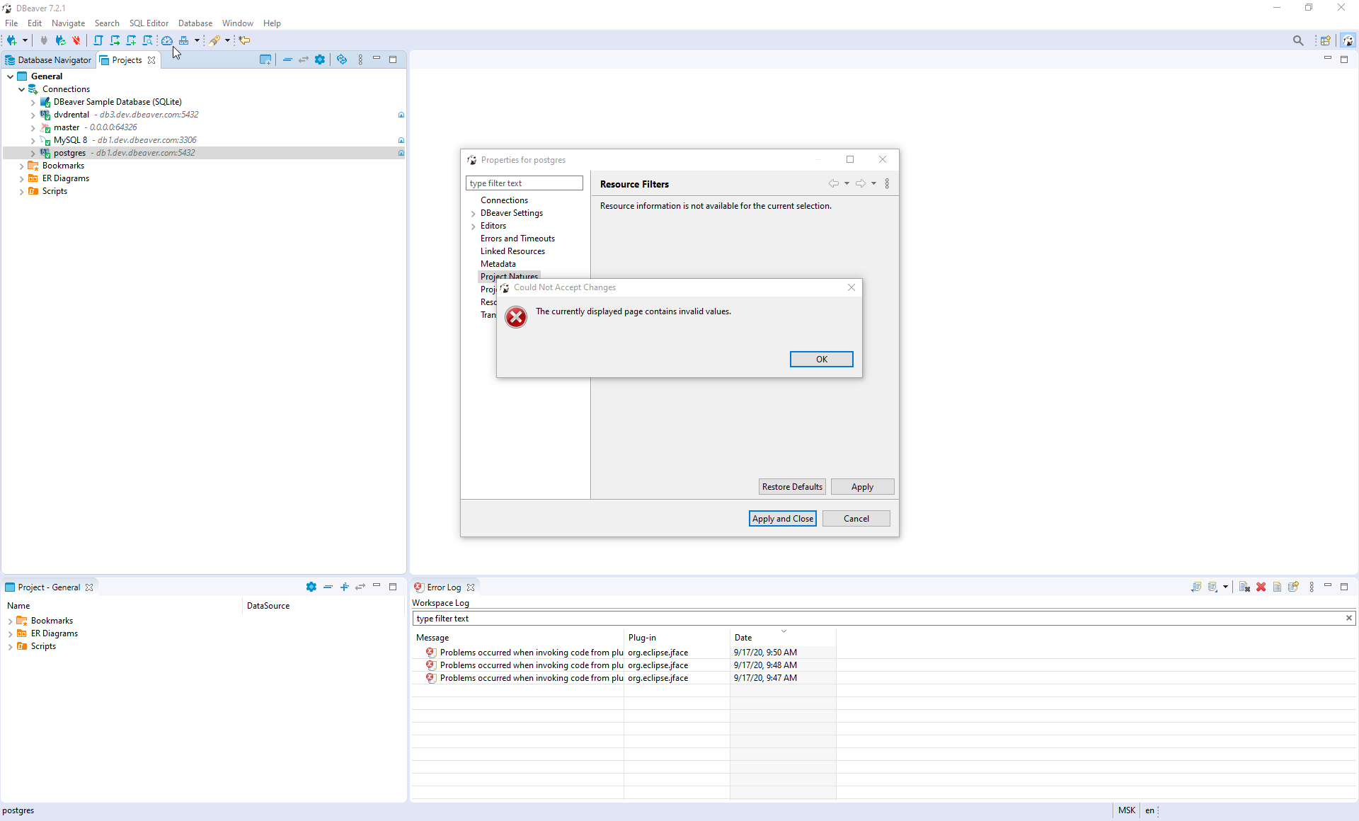 NPE in Network profiles/Project Security tabs of Properties · Issue ...