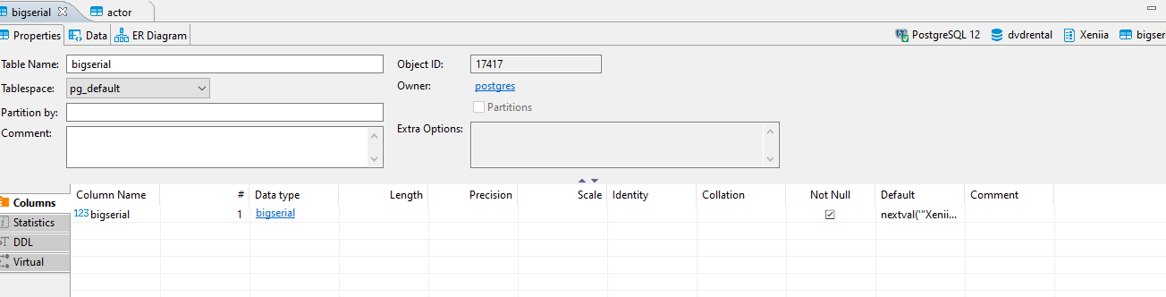 [PostgreSQL] Custom connection view-Hide folders: error appears when Permissions table tab opens ...