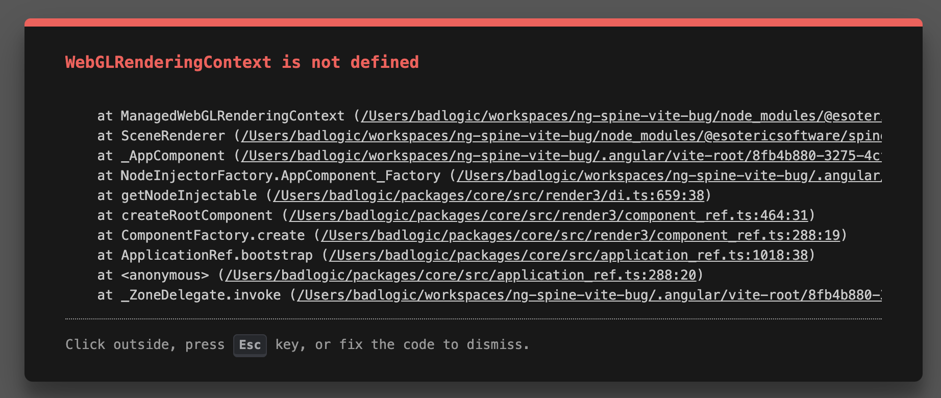 Ts Webgl Unexpected Token Export With Vite Dev Server · Issue 2407 · Esotericsoftwarespine