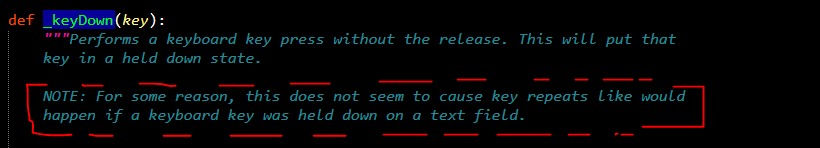 Simulate key being held down doesn't seem to work? · Issue #272 · boppreh/keyboard · GitHub
