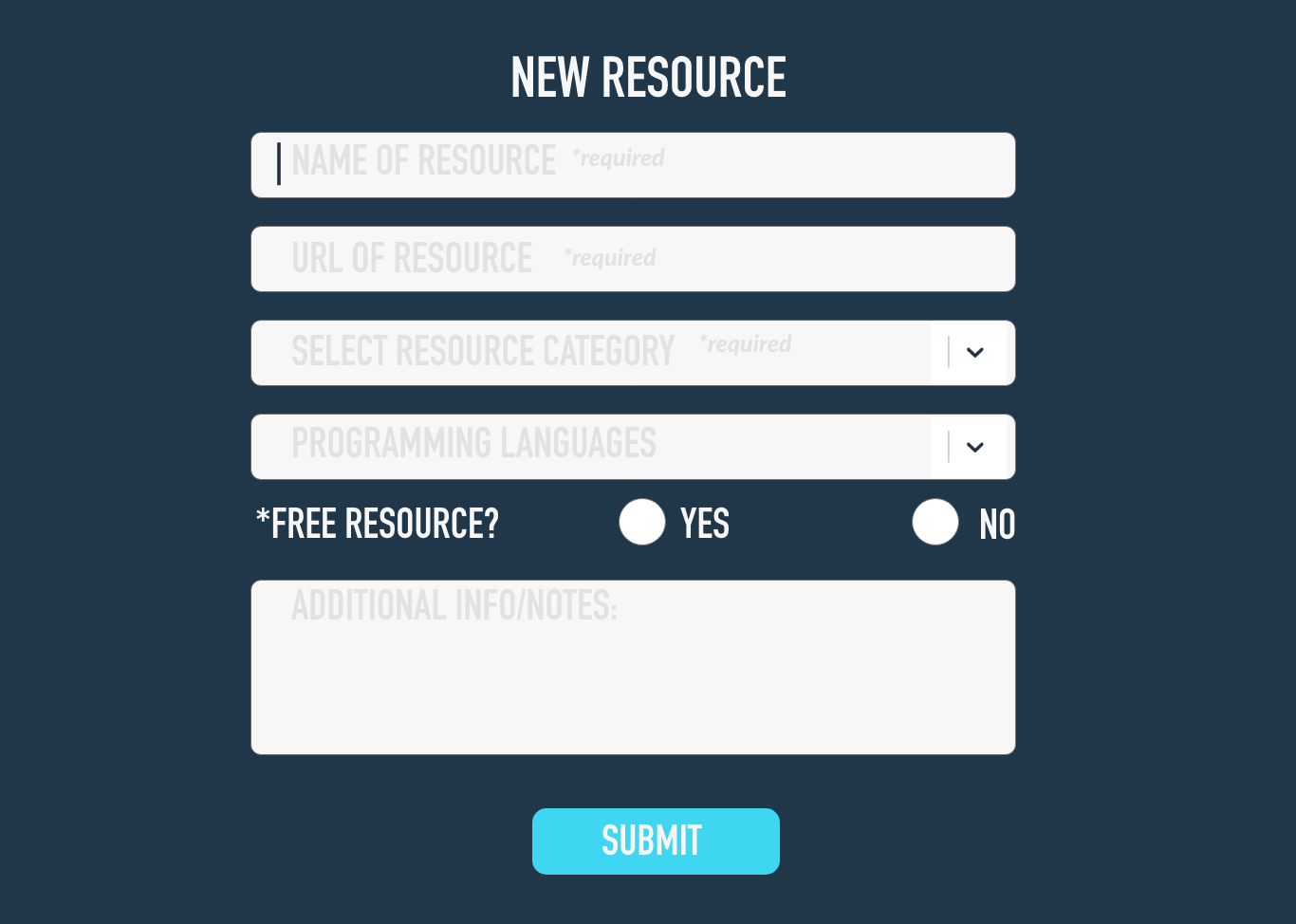 Resources page: form to upload a new resource · Issue #1198 · OperationCode/front-end · GitHub
