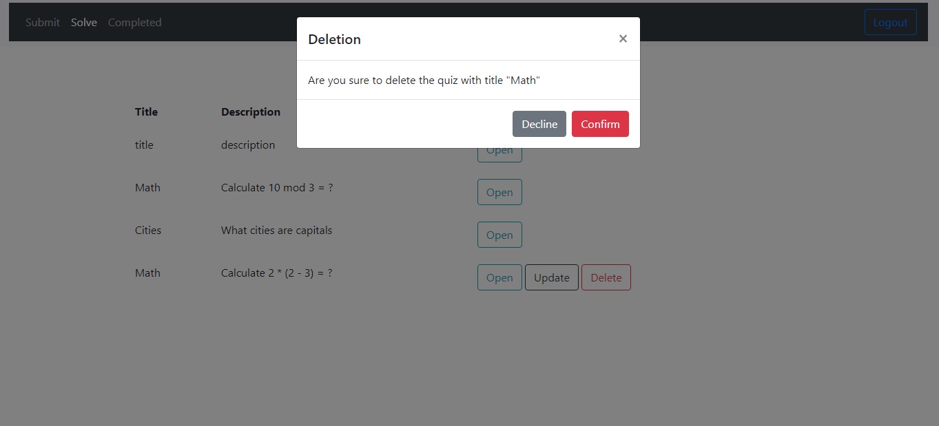 GitHub - vitalii7922/web-quiz-engine: The multi-users web service for creating and solving quizzes.
