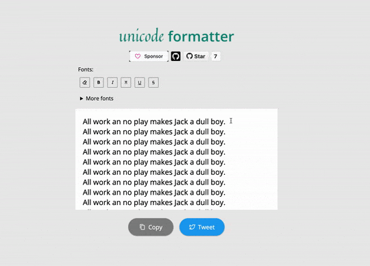 Replace Demo image with animated gif · Issue #15 · DenverCoder1/unicode ...