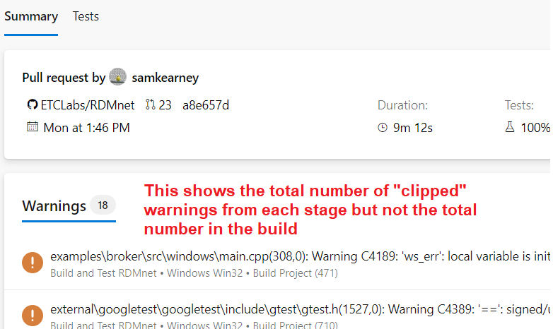 Only Up To 10 Warnings Logged From A Shellscript Task Are Displayed In The Build Summary · Issue