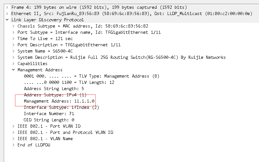 【201911】Mgmt IP in show lldp neighbors is wrong, what should be filled ...