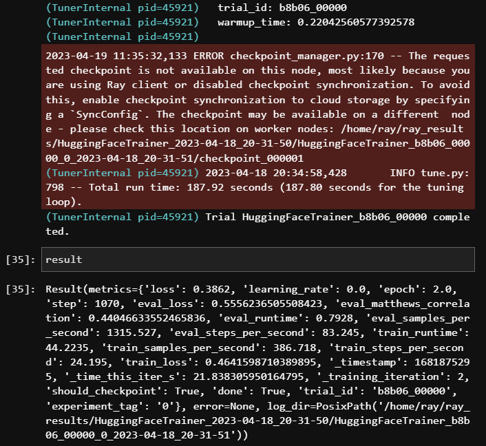 Issue On Page Ray Air Examples Huggingface Text Classification · Issue 34562 · Ray