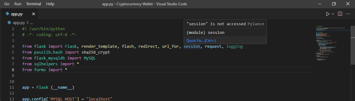 "session" is not accessed Pylance · Issue #1949 · microsoft/pylance-release · GitHub