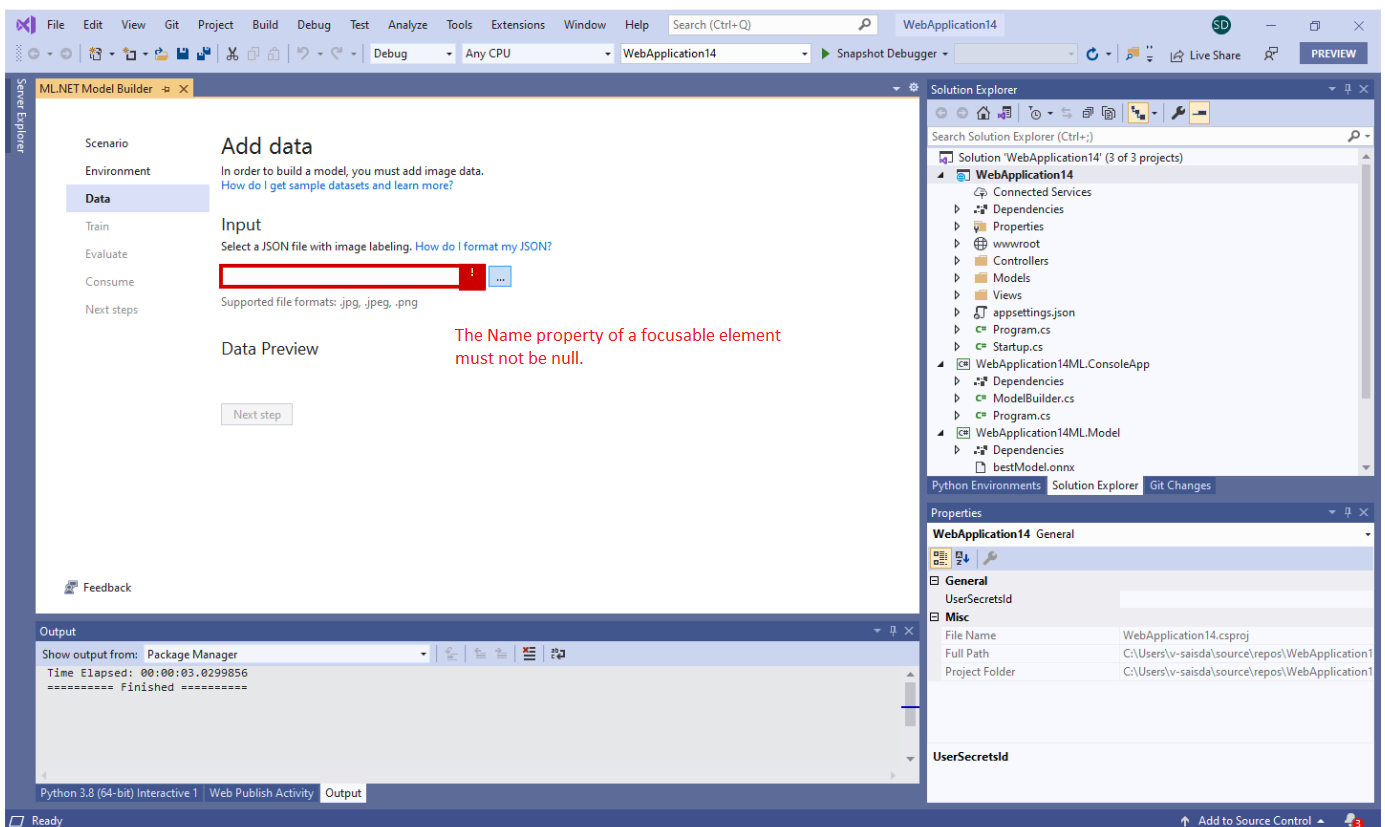 Section 508 502.3.1: (devenv/edit '') The Name property of a focusable element must not be null ...