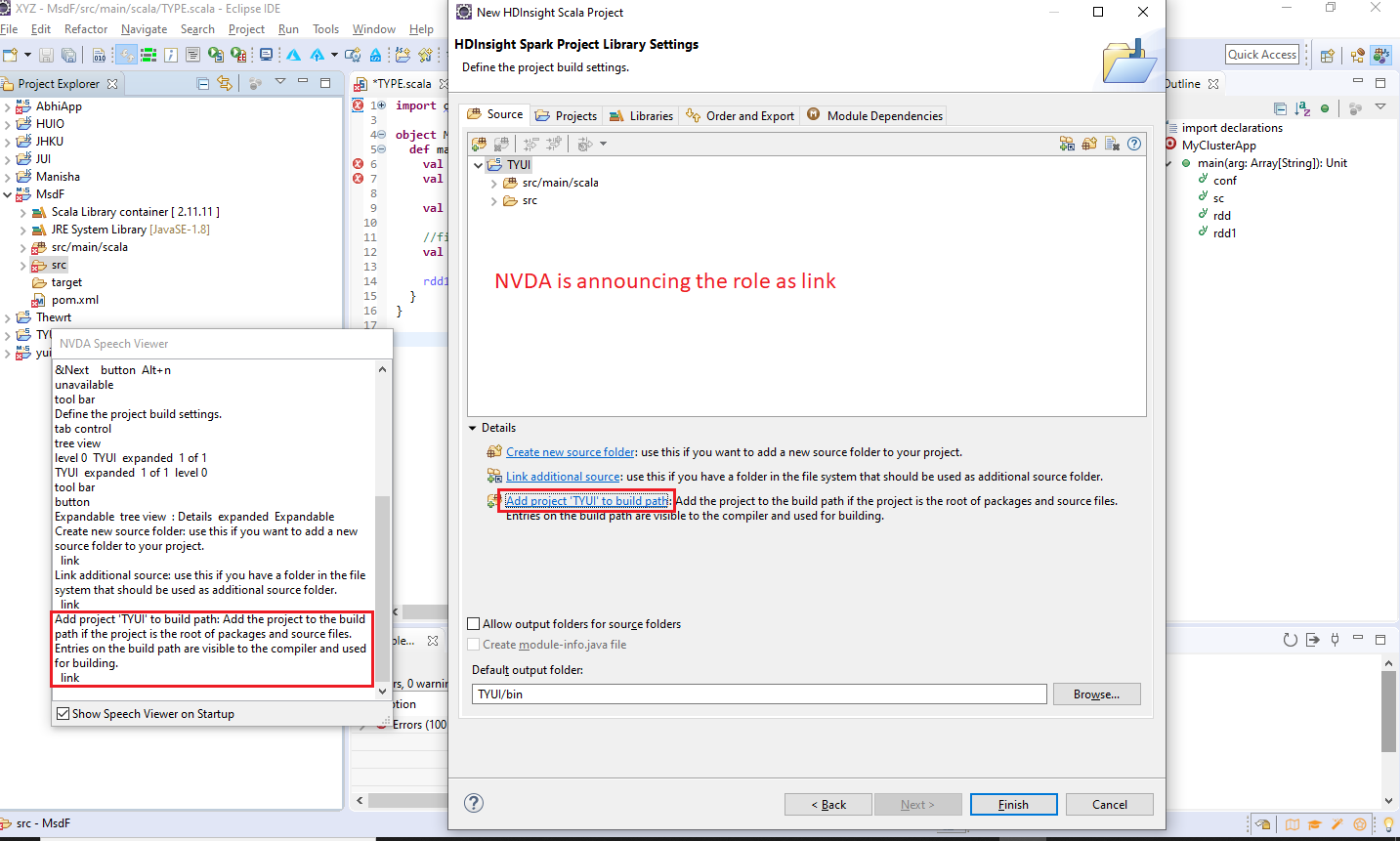 [Accessbility]A11y_Java Tooling for IntelliJ/Eclipse - New Feature_HDInsight Library Settings ...