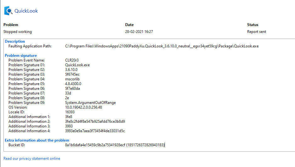 Quicklook crashed when trying to preview an mp4 · Issue #857 · QL-Win/QuickLook · GitHub
