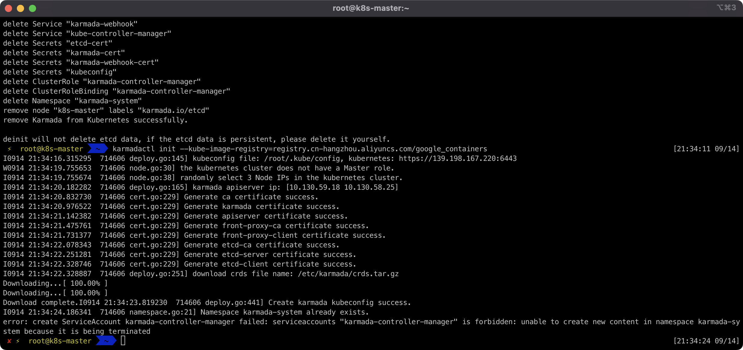 init failed and report `namespaces "karmada-system" already exists` · Issue #2504 · karmada-io ...