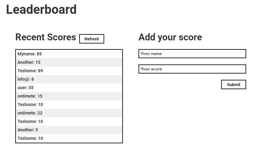 GitHub - TesheMaximillan/Leaderboard