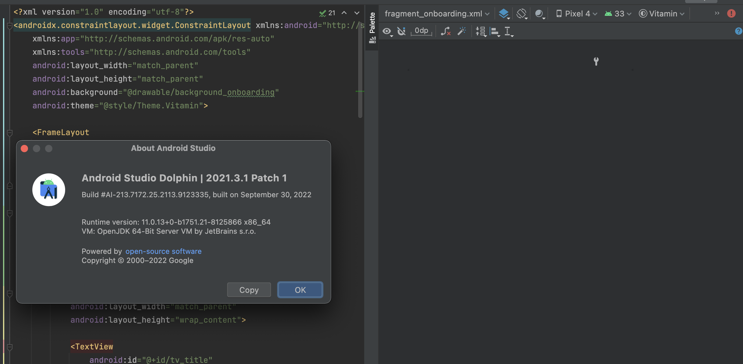 bug: can't use Vitamin in XML previews with Dolphin · Issue #141 · Decathlon/vitamin-android ...