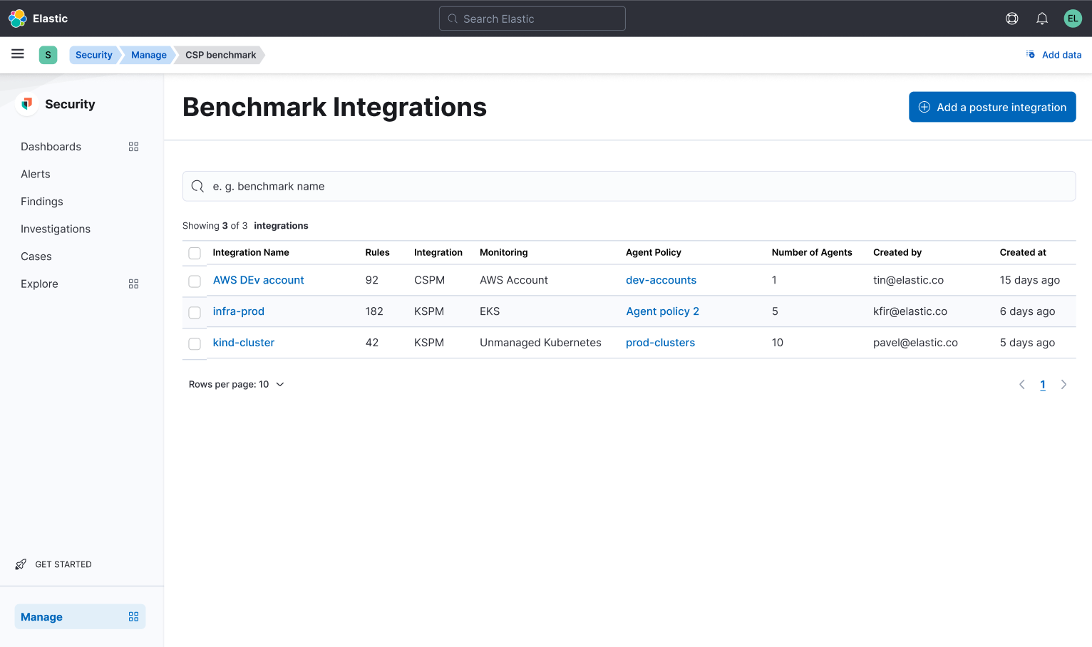 [Cloud Posture] Multiple integrations support - Benchmarks table changes · Issue #146592 ...